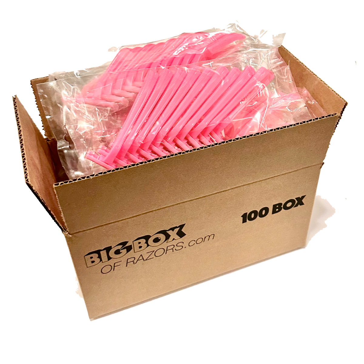 100 Low-Cost Pink Twin Blade Disposable Razors (No Lubrication Strip ...