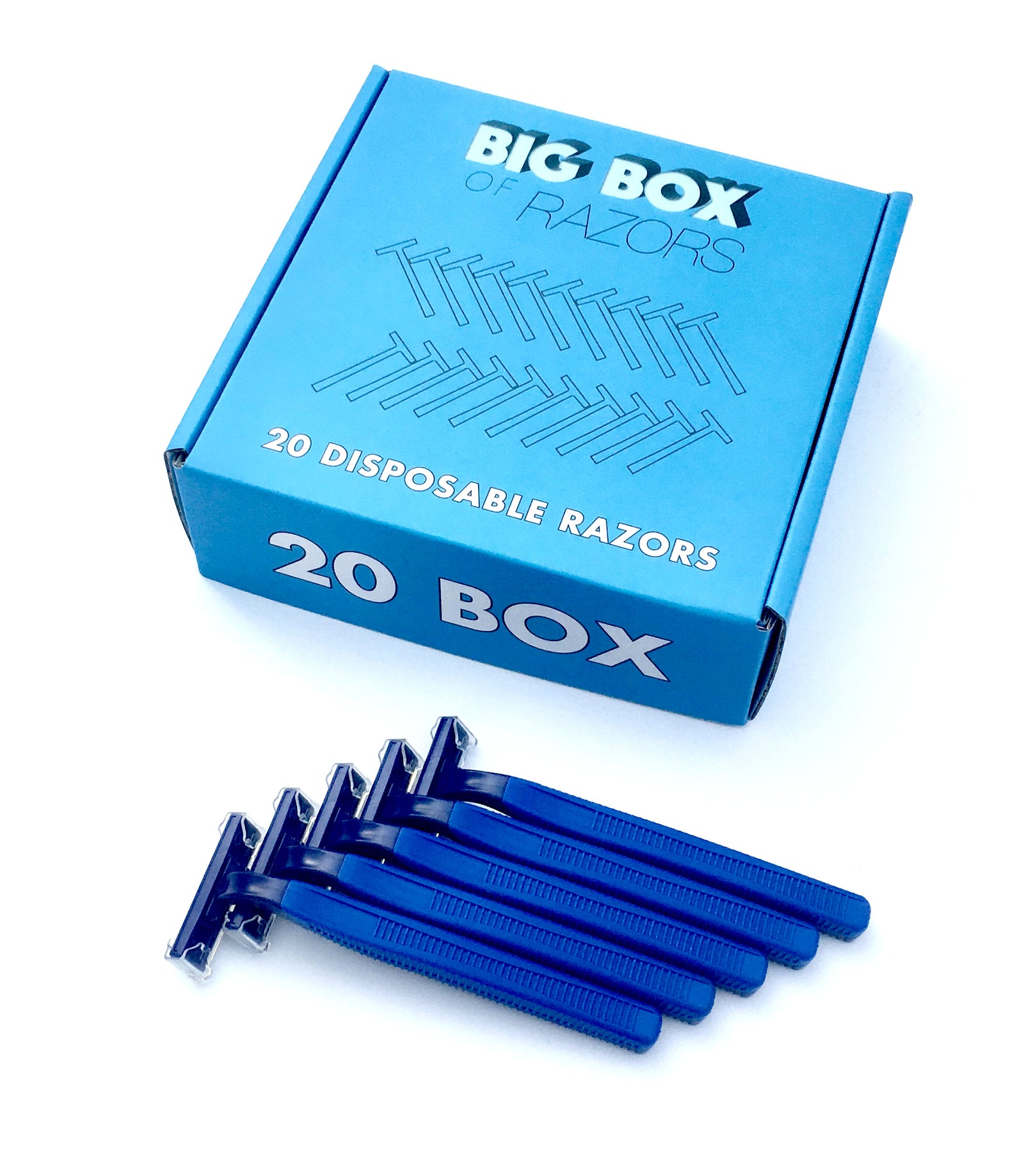 20 Box of Premium Blue Razors – Big Box of Razors